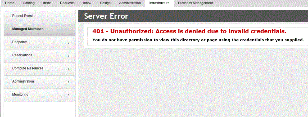 vRA 7.x Infrastructure Tab reporting Server Error 401 – Unauthorized ... vRA 7.x Infrastructure Tab reporting Server Error 401 – Unauthorized ...